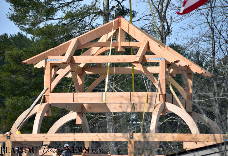 Timber frame for new Commons building at The Village Green is complete ...