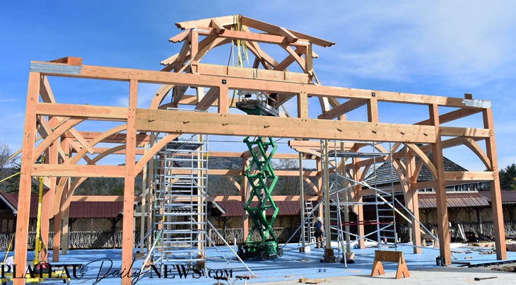 Timber frame for new Commons building at The Village Green is complete ...