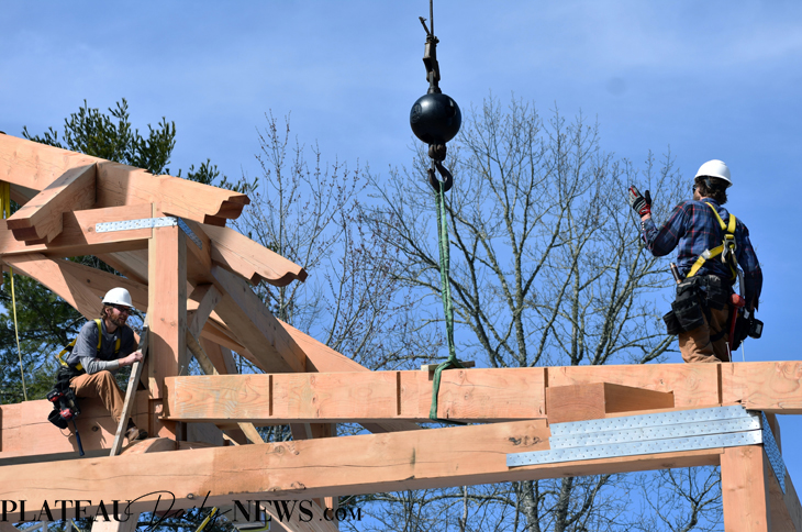 Timber frame for new Commons building at The Village Green is complete ...